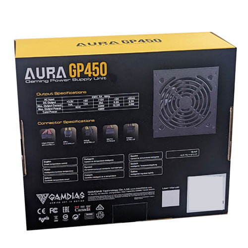 GAMDIAS AURA GP450 GAMING 450W POWER SUPPLY | Suhadha Computer Center Gampaha