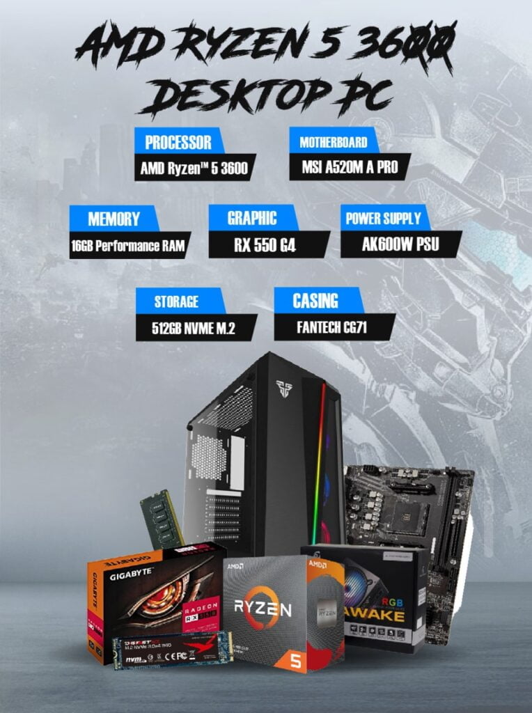 AMD Ryzen™ 5 3600 16GB RAM 512GB NVME M.2 CG71 DESKTOP PC | Suhadha ...